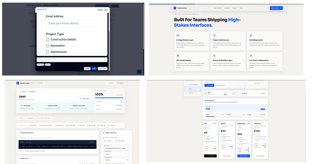 Web Annotation Tool for Website Feedback, Notion Sync & GitHub Code Fixes